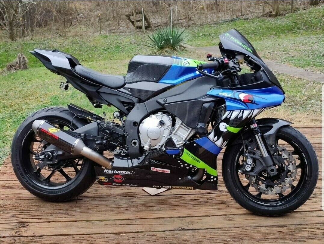 FULL CARBON FIBER ECU SIDE TRIMS FAIRINGS L-R 2015-2019 YAMAHA YZF R1 ...