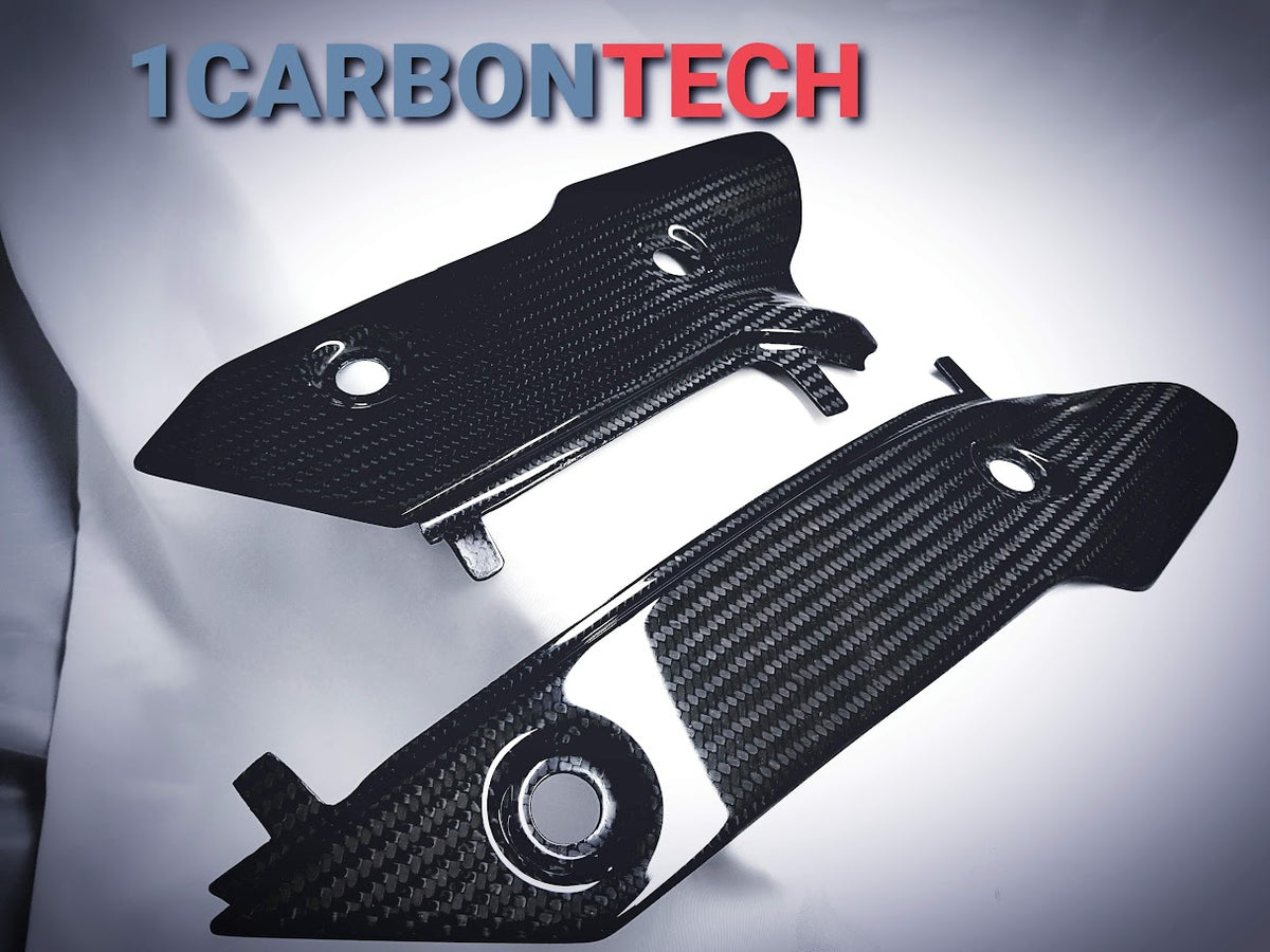 FULL CARBON FIBER EXHAUST SHIELDS / COVERS 2015-2019 YAMAHA YZF R1 ...