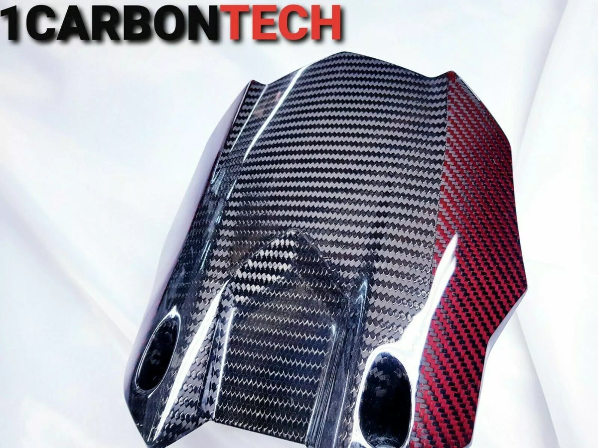 FULL CARBON FIBER AND RED REAR FENDER HUGGER 2015-2025 YAMAHA YZF R1 ...